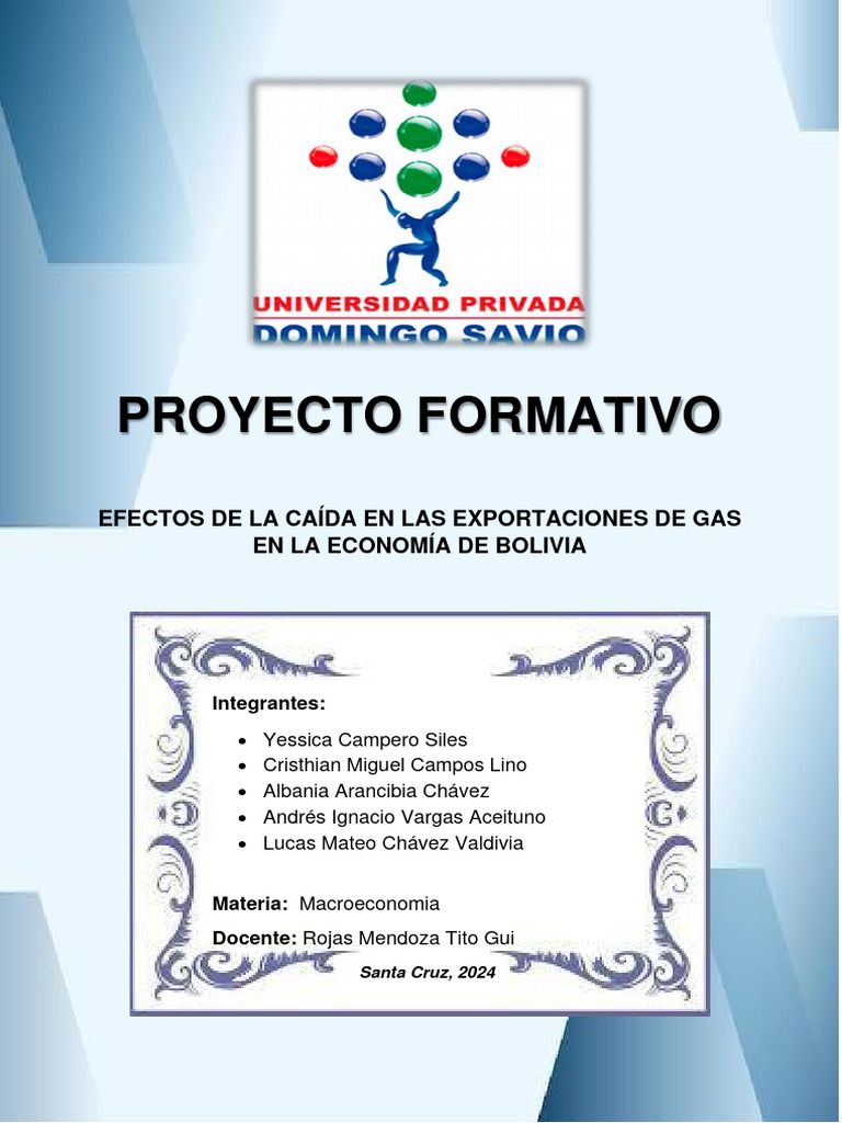Proyecto Socio - Macro | PDF | Bolivia | Exportaciones