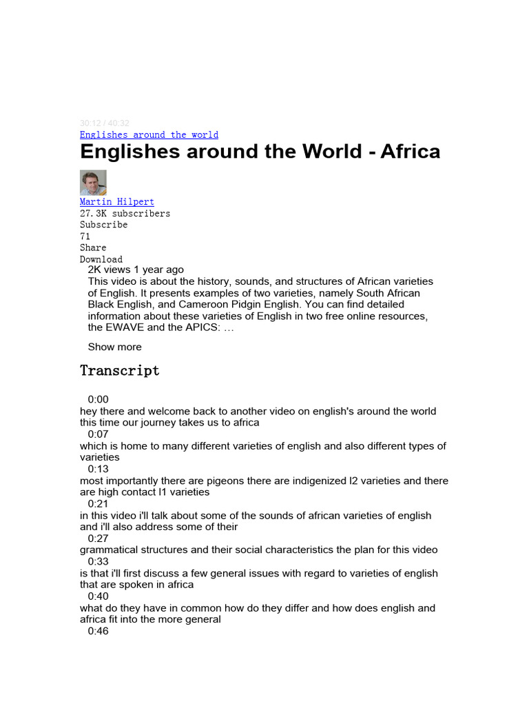 World Englishes | PDF | English Language | Linguistics