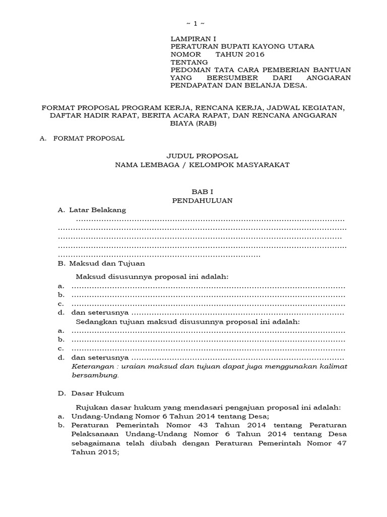 Lampiran I Format Proposal | PDF