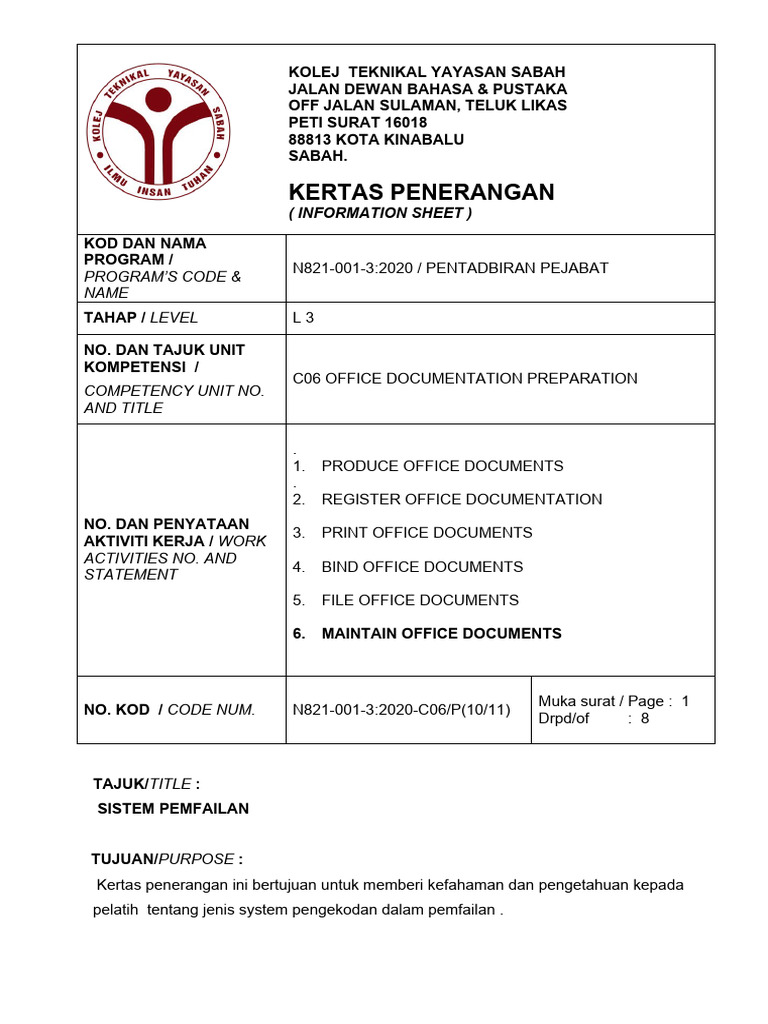 10 - 11kertas Penerangan - Sistem Pemfailan | PDF