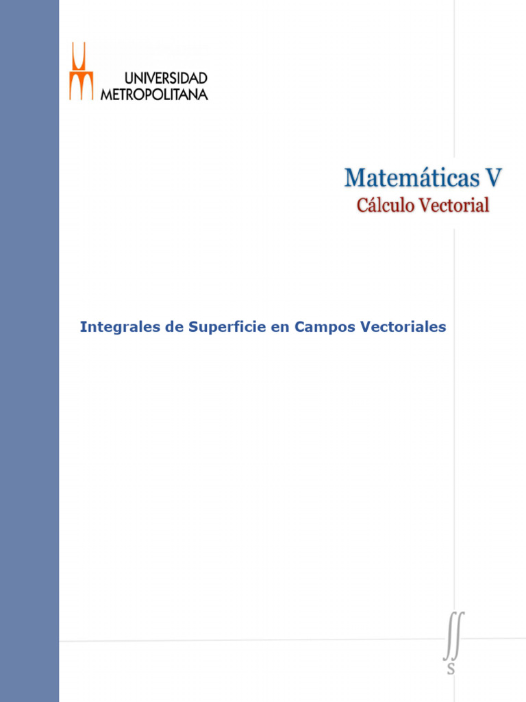 12 Integrales de Superficie en Campos Vectoriales | Descargar gratis PDF | Integral | Vector ...
