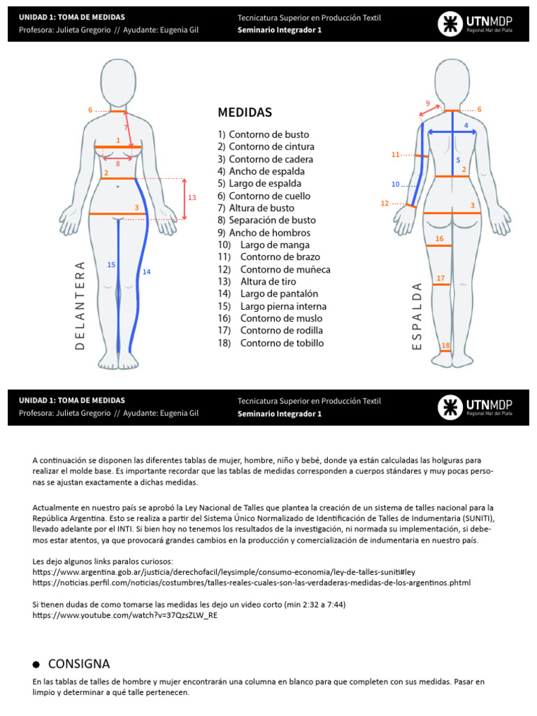 Tabla de Talles y Medidas en Argentina | PDF | Anatomía del miembro ...