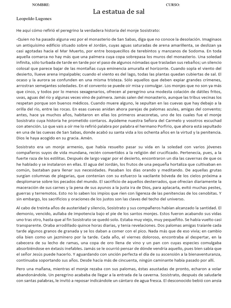 La Estatua de Sal | PDF | Oración