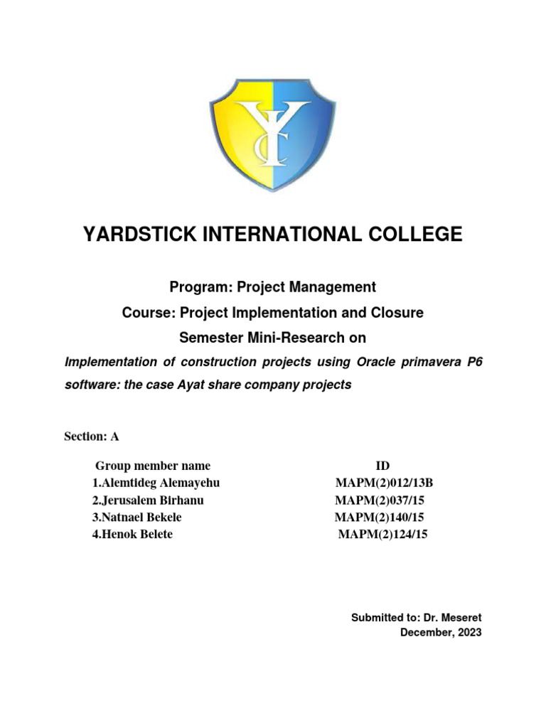Project Implementation Using Primavera P6 Software | PDF | Project ...
