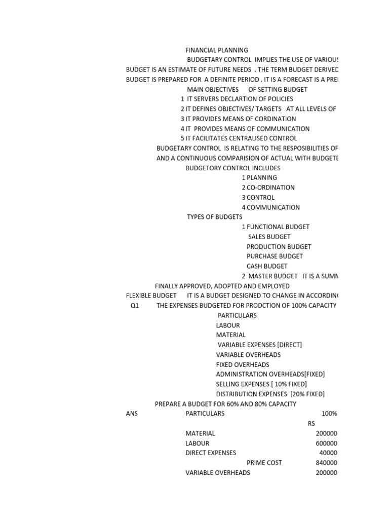 Flexible Budget | PDF | Budget | Cost