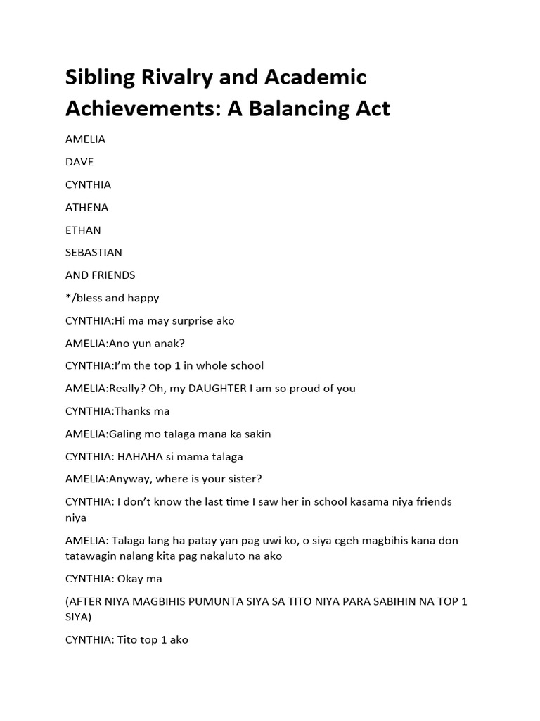 Sibling Rivalry and Academic Achievements | PDF