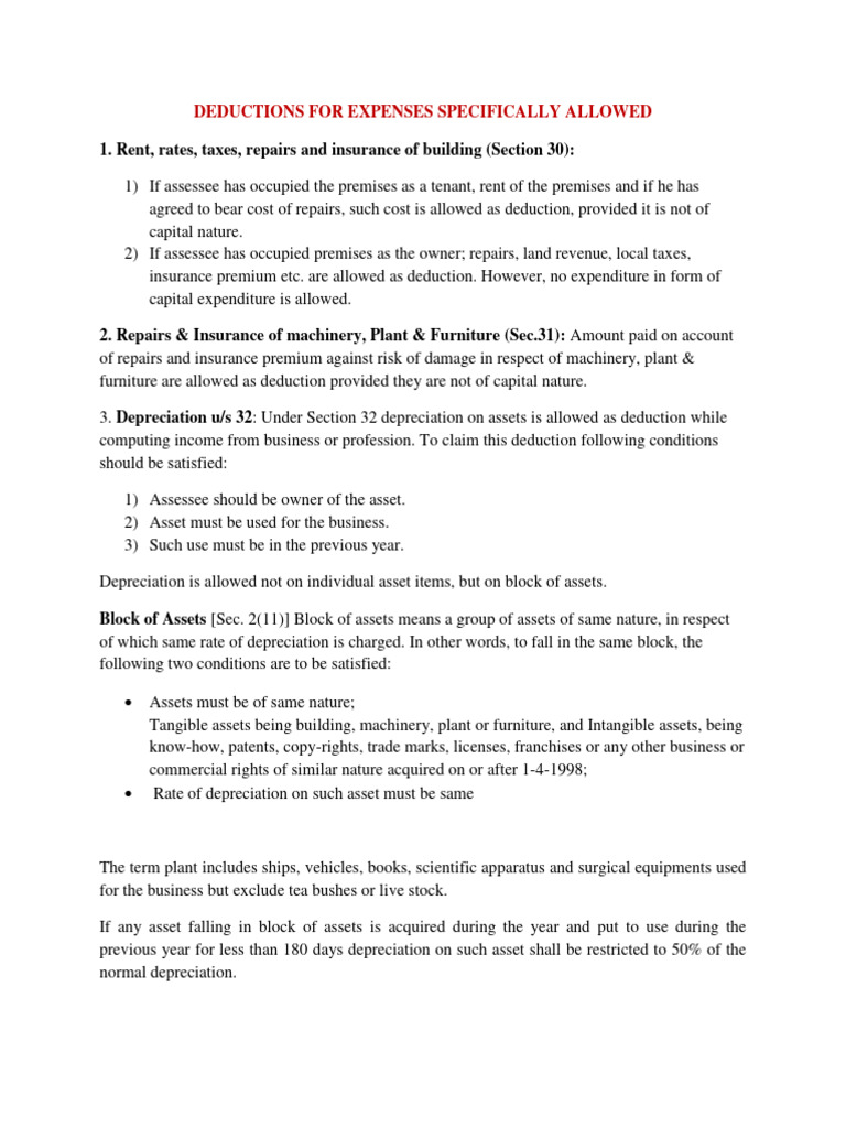 PGBP Notes | PDF | Expense | Depreciation PGBP Notes | PDF | Expense | Depreciation