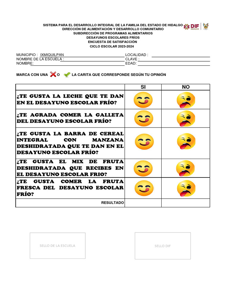 Encuesta de Satisfacción CICLO ESCOLAR 2023-2024 | PDF
