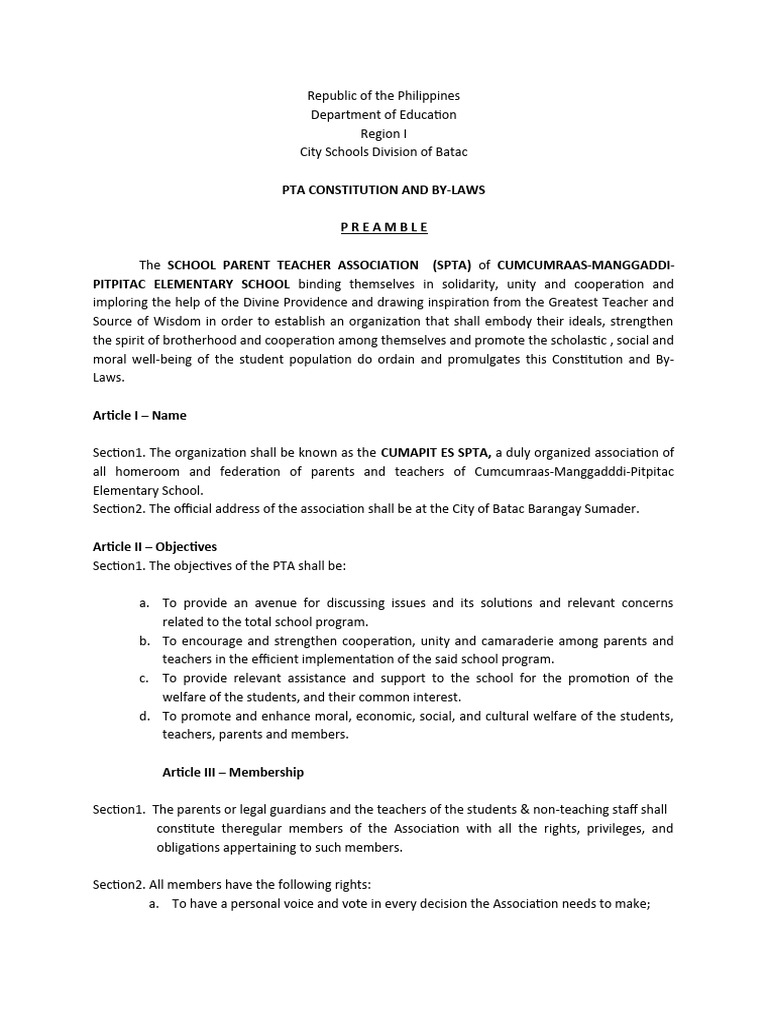 Constitution and by Laws CUMAPIT | PDF | Board Of Directors | Ratification