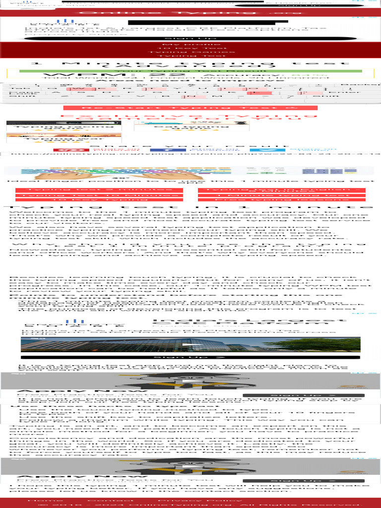 Advanced 1 Minute Typing Test To Analyse Your Typ | PDF | Text | Computing