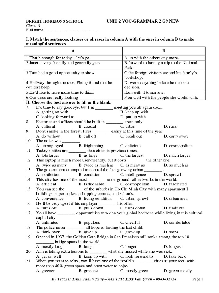 Grade 9 New Unit 2 - 3 Full | PDF | Ho Chi Minh City