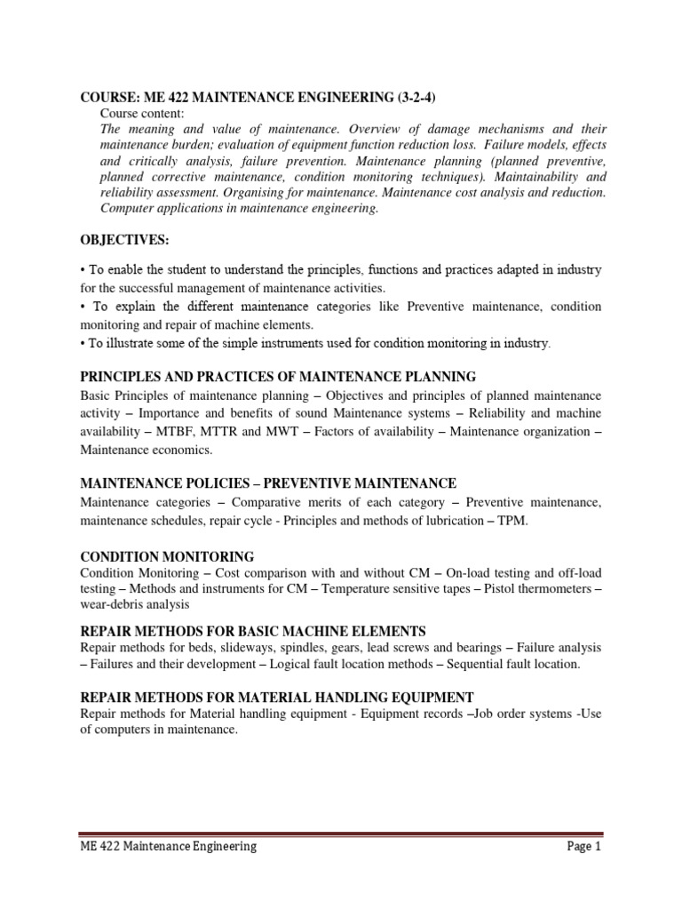 Maintenance Notice 2 | PDF | Reliability Engineering | Outsourcing