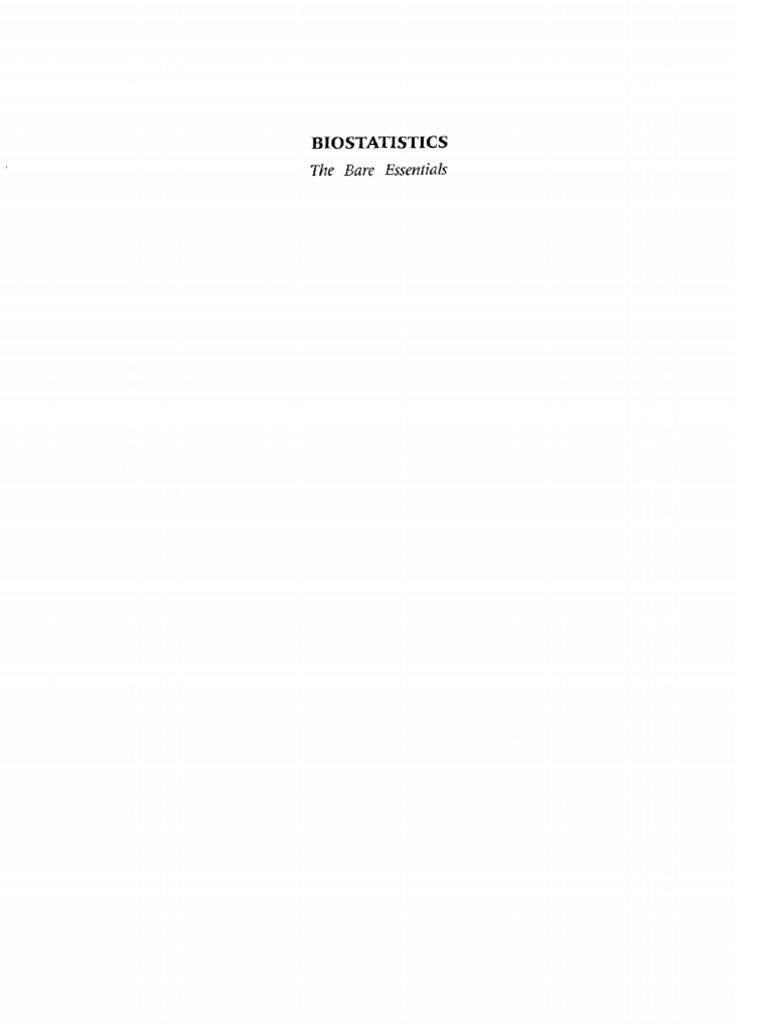 Biostatistics The Bare Essentials Compress | PDF