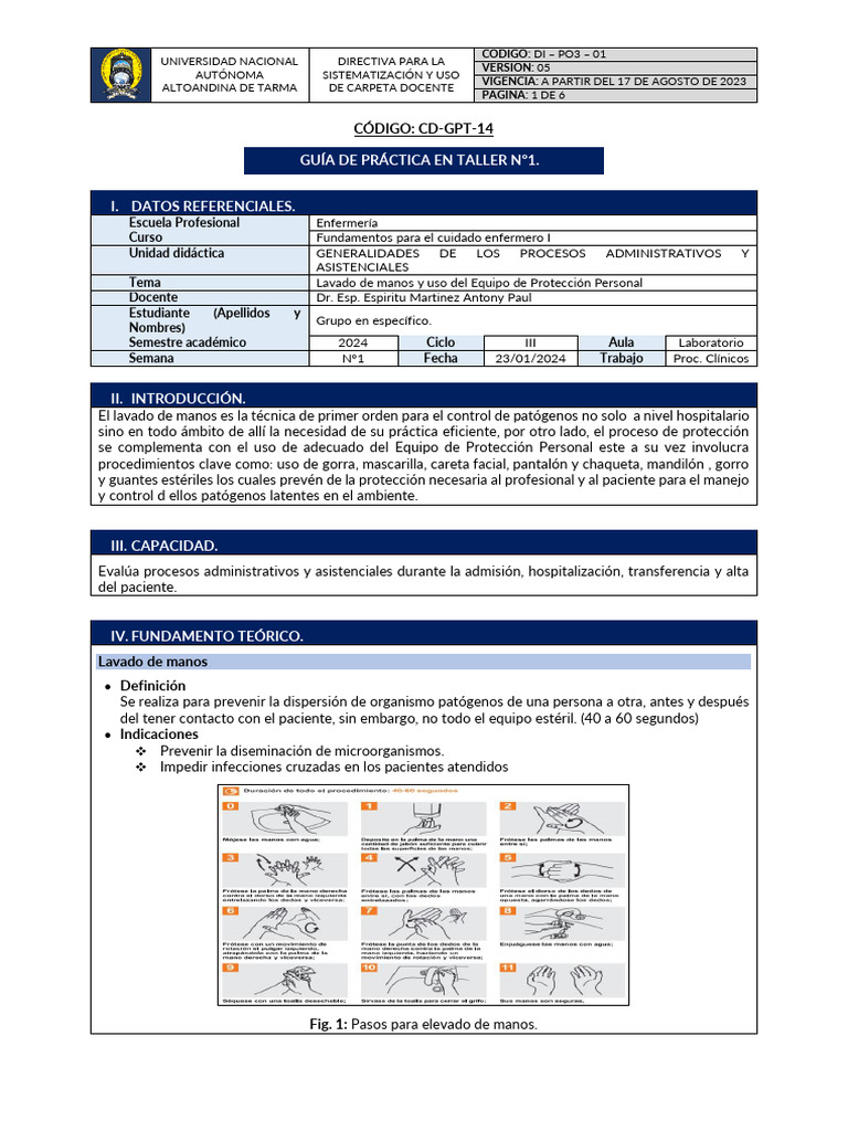Guía de Practica - LM-EPP - 2024 | PDF | Lavado de manos | Microbiología