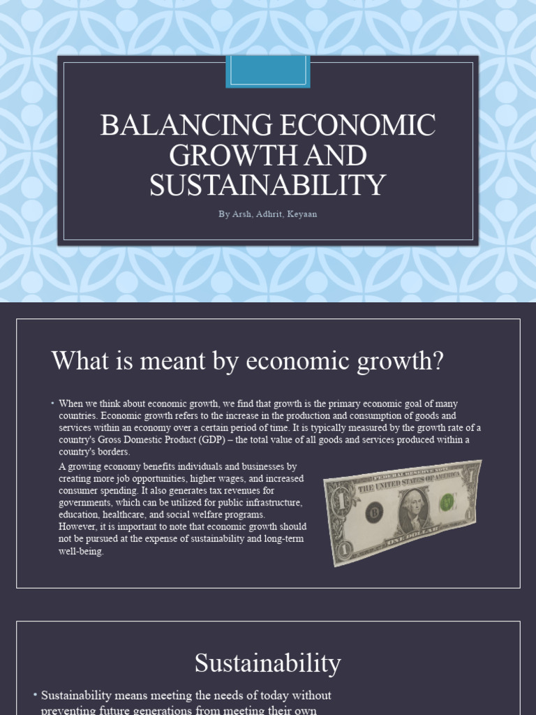 Balancing Economic Growth and Sustainability | PDF | Sustainability ...