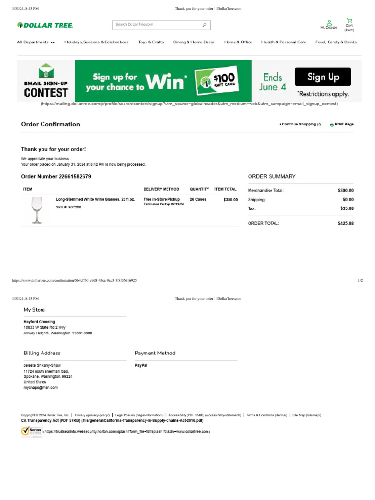 Wine Glass Order Dollartree | PDF