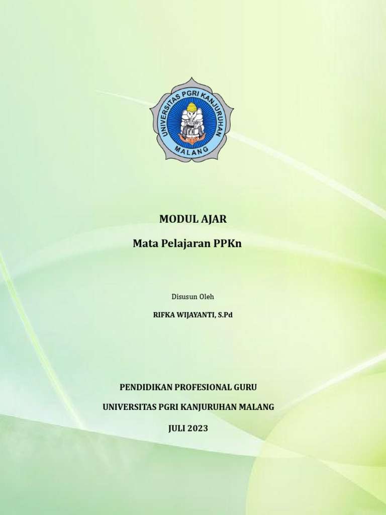 Modul Ajar Pendidikan Pancasila Kelas 2 | PDF