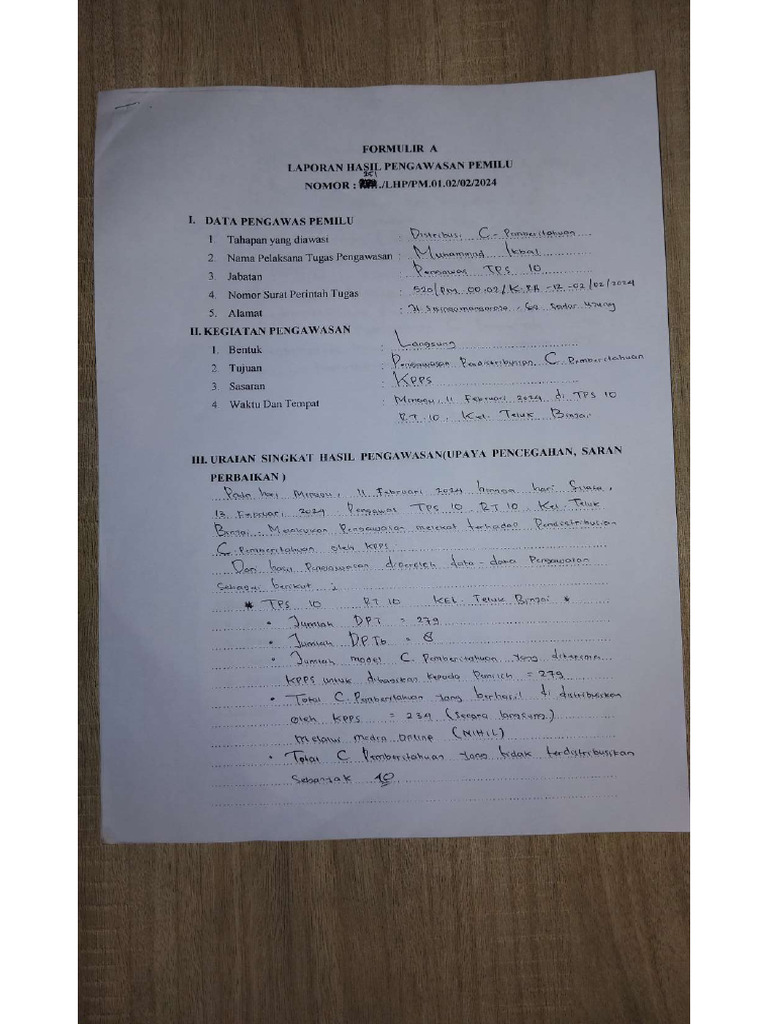 Form A Pendistribusian C-Pemberitahuan - TPS 10 | PDF Form A Pendistribusian C-Pemberitahuan - TPS 10 | PDF