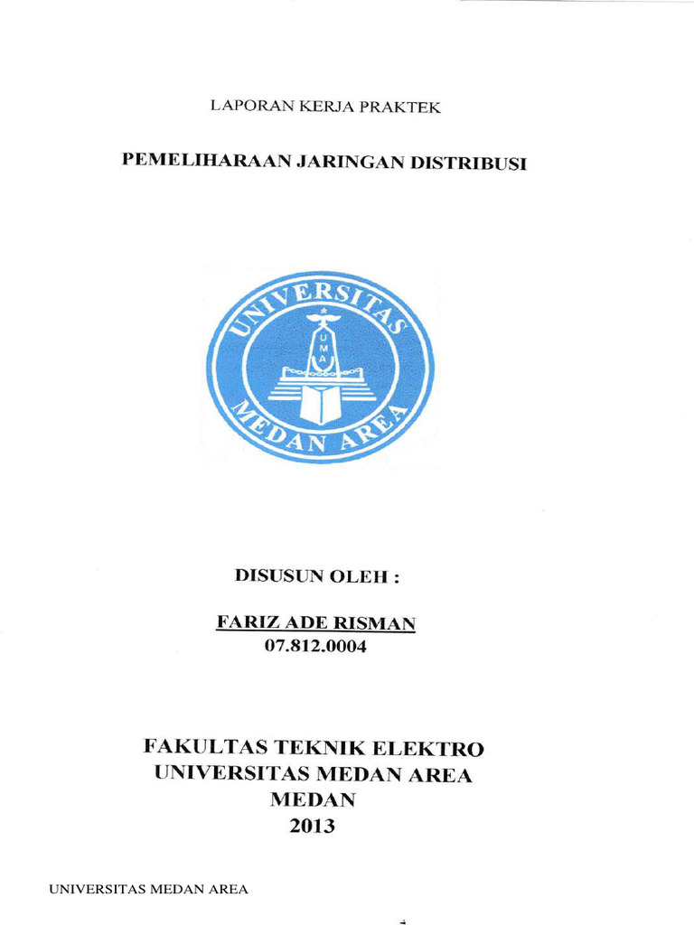 LKP - Fariz Ade Risman - Laporan Kerja Praktek Pemeliharaan Jaringan Distribusi | PDF