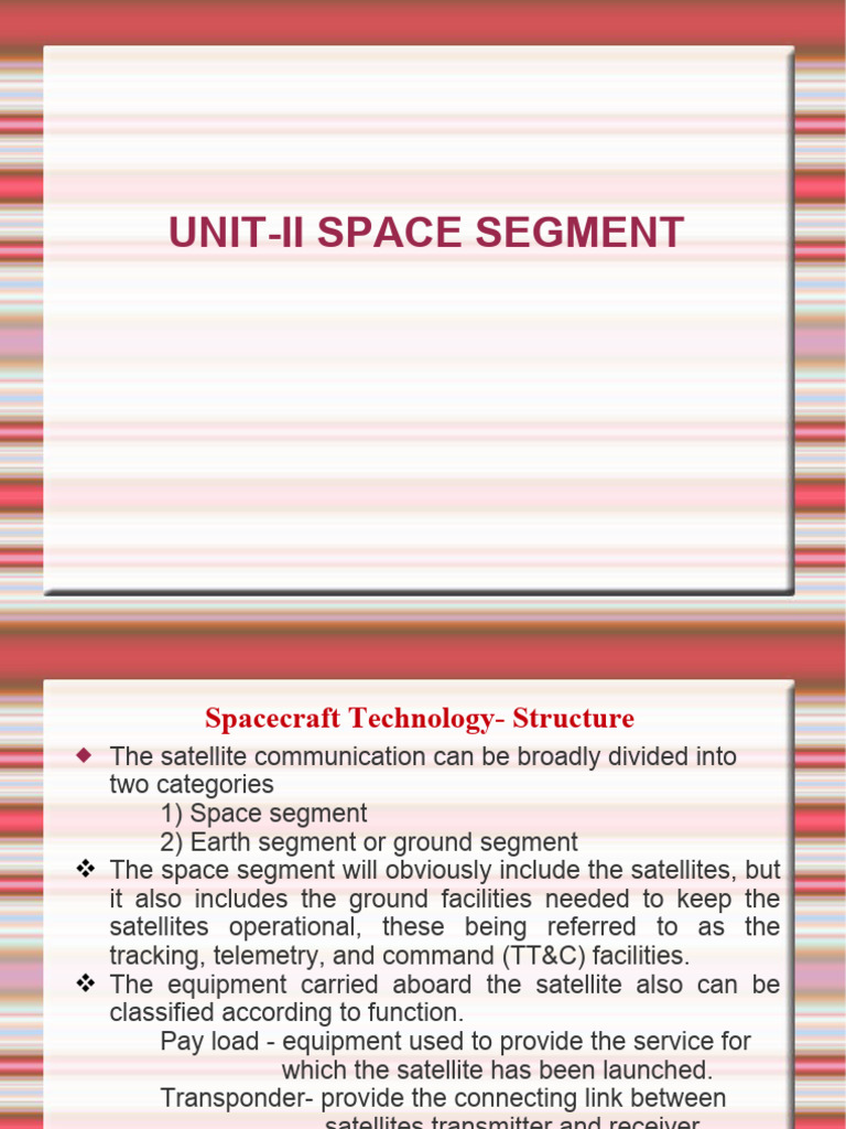 Unit II-Space Segment | PDF | Rotation Around A Fixed Axis | Satellite