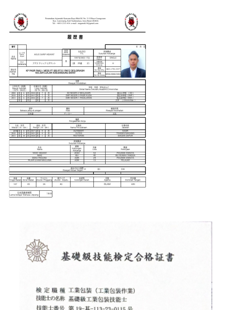 CV - Agus Sarip Hidayat | PDF