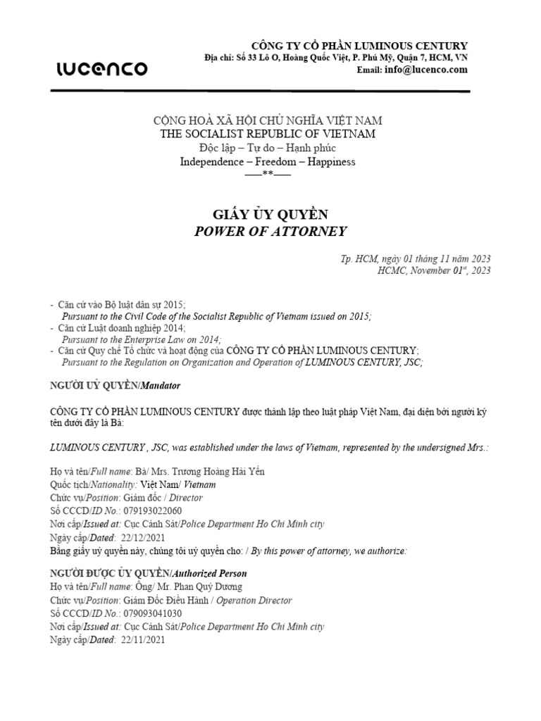 POA Form 2023. Final | PDF