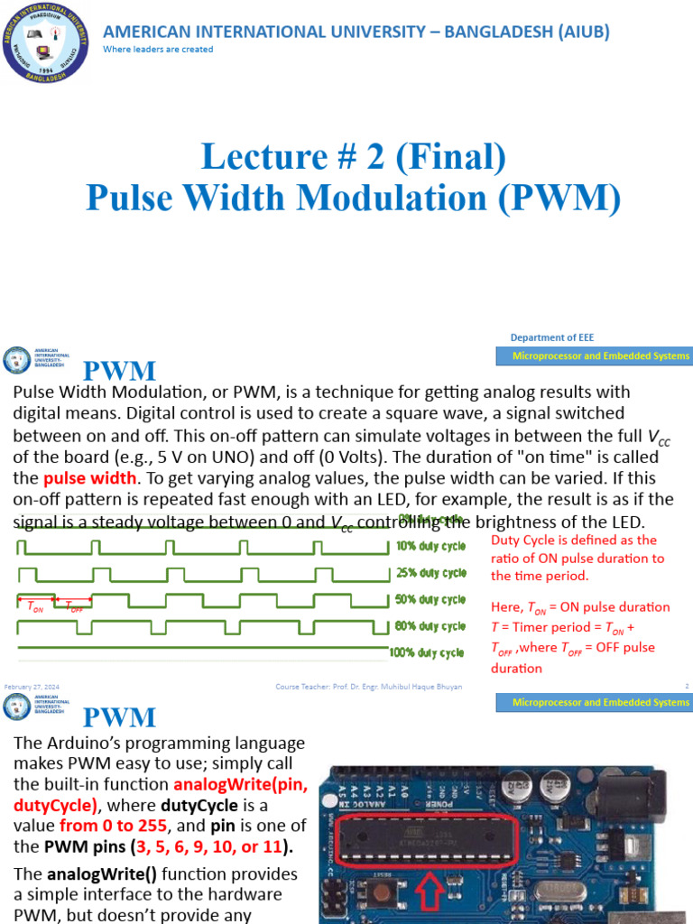 Microprocessor Lect 2 Final PWM | PDF | Phase (Waves) | Computer Engineering