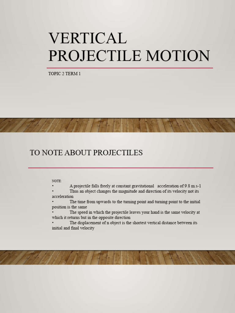 Vertical Projectile Motion | PDF