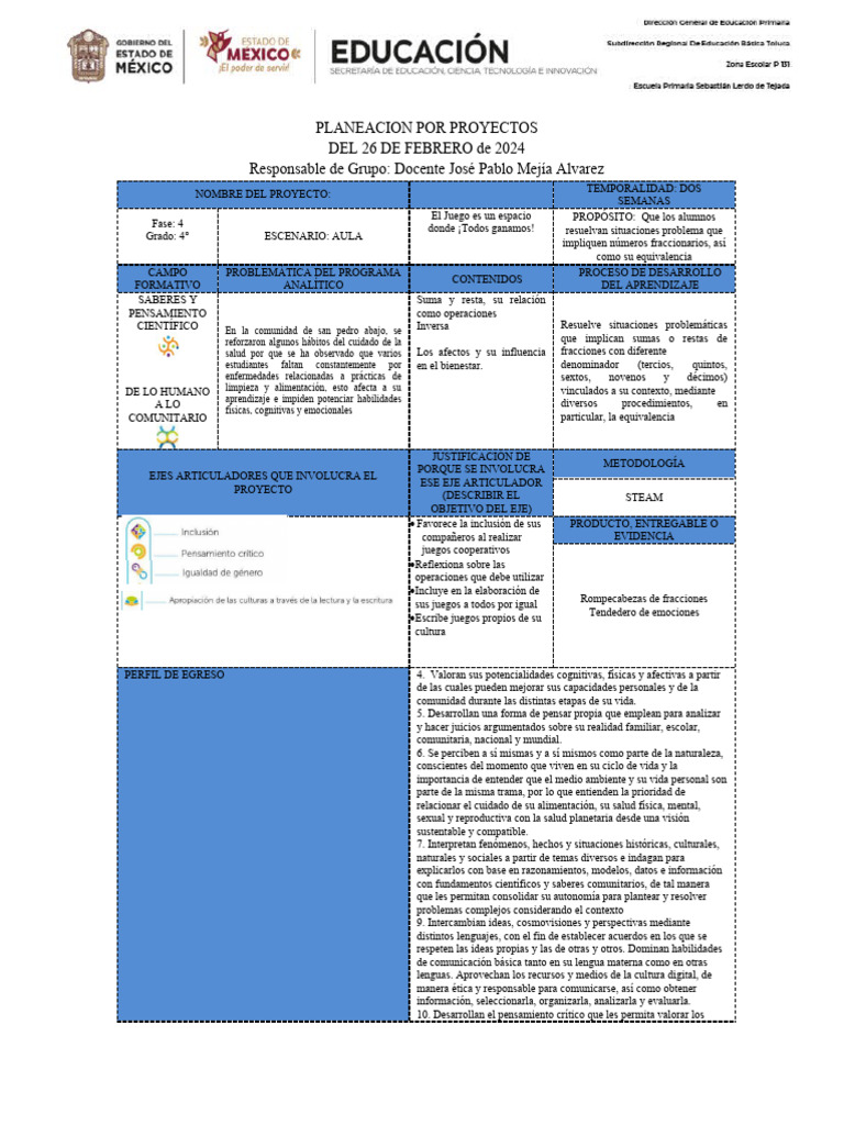 Proyecto 26 de Febrero y Marzo | PDF | Pensamiento