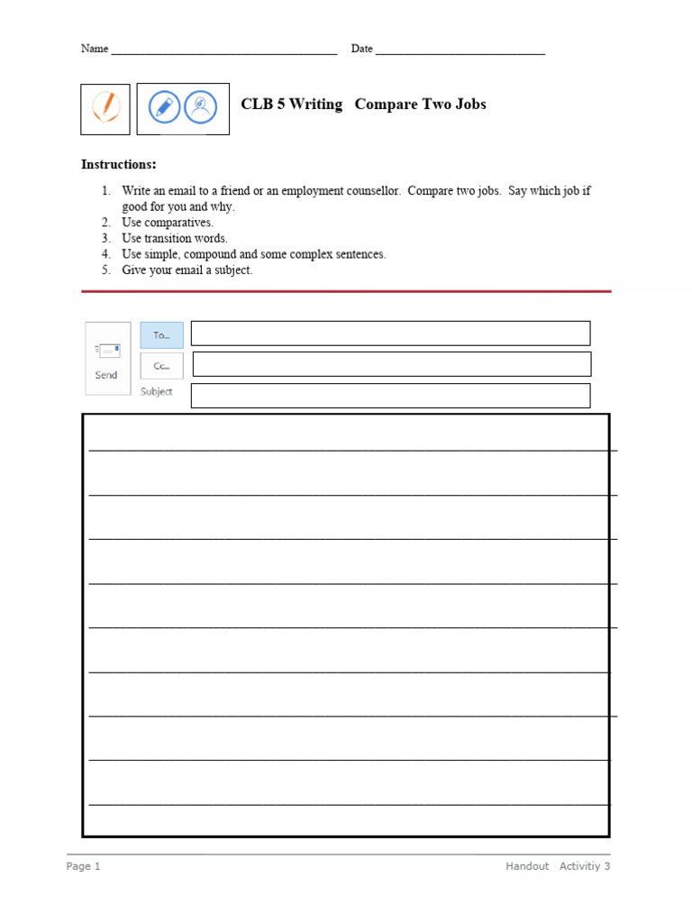 Compare Two Jobs: Email Writing Guide | PDF | Career & Growth
