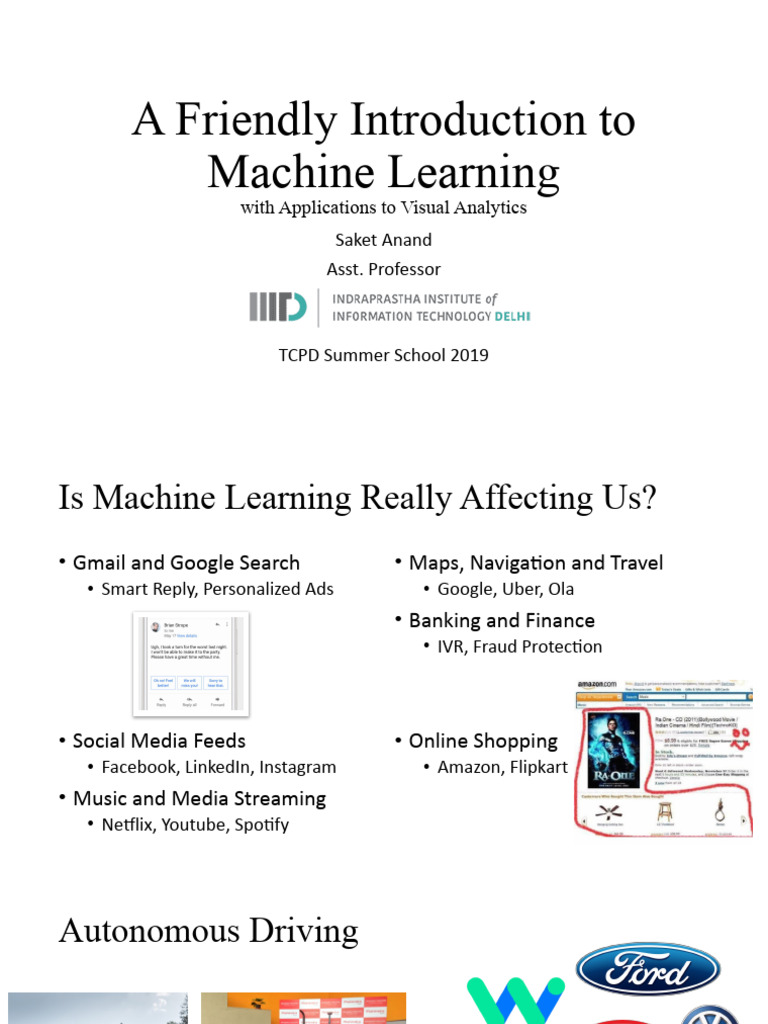 July4 SaketAnand FriendlyIntroToML | PDF | Machine Learning | Regression Analysis