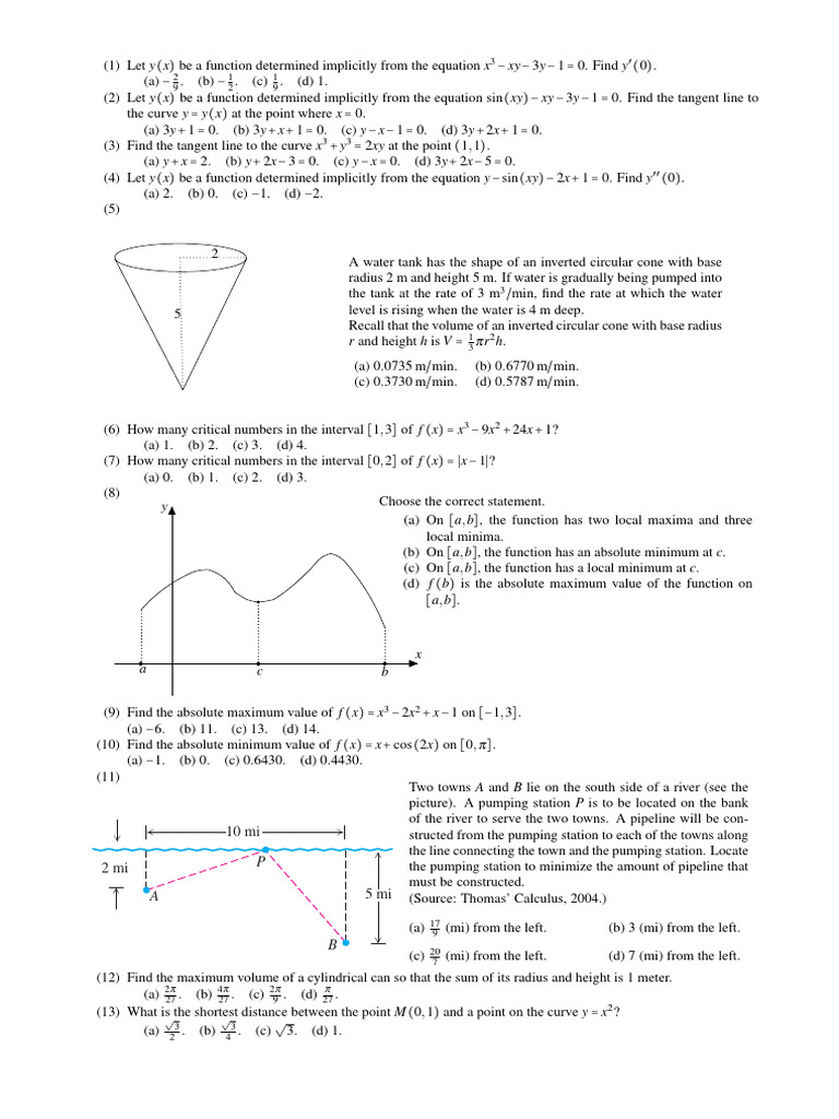 Derivatives - 3 - Calculus - 1 Exercises | PDF | Area | Mathematical ...