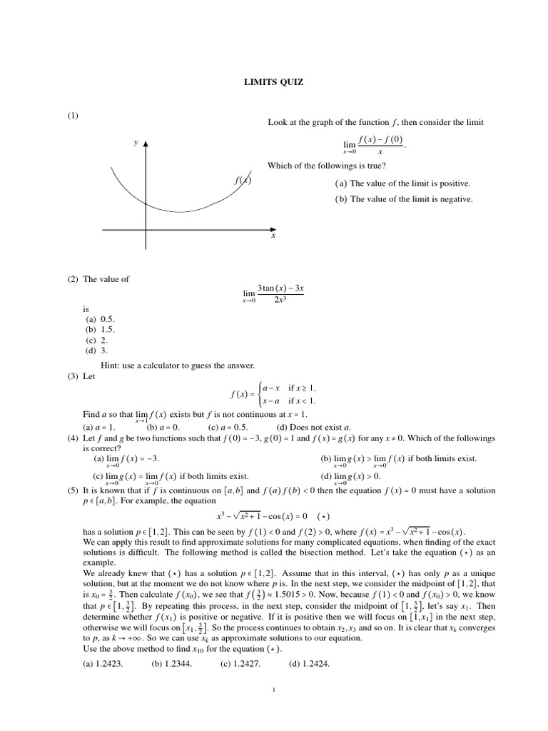 Practical Problem Limits | PDF | Mathematical Analysis | Theoretical ...