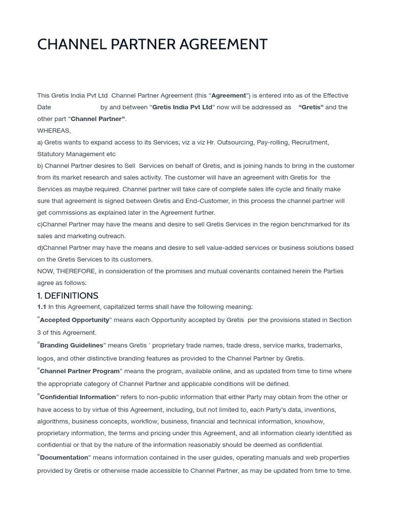 Channel Partner Agreement | PDF | Trademark | Indemnity