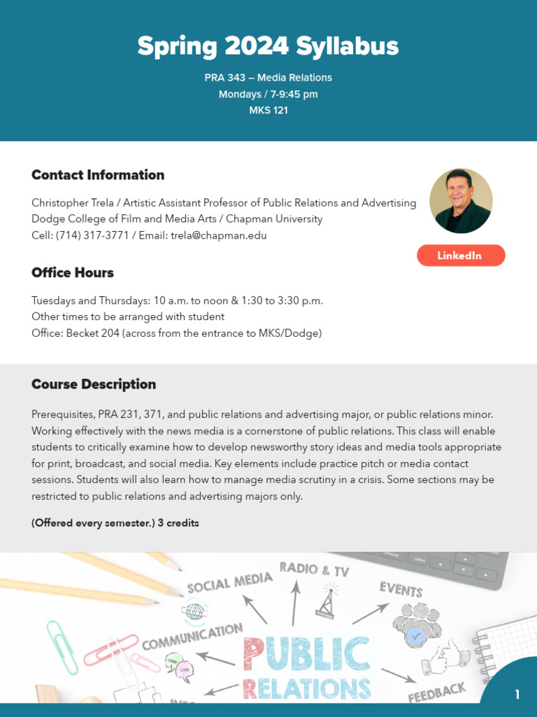 Spring 2024 Syllabus - Media Relations | PDF | Harassment | Discrimination