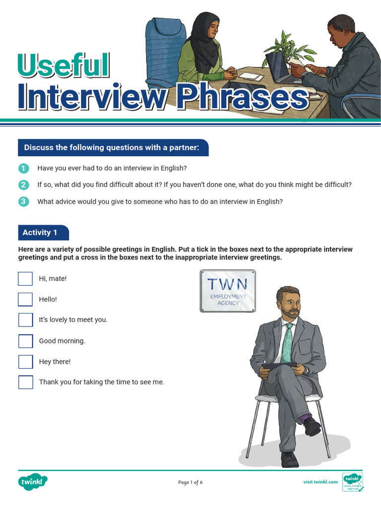 T e 1678090982 Esl Useful Interview Phrases Worksheet Adults b1 b2 ...