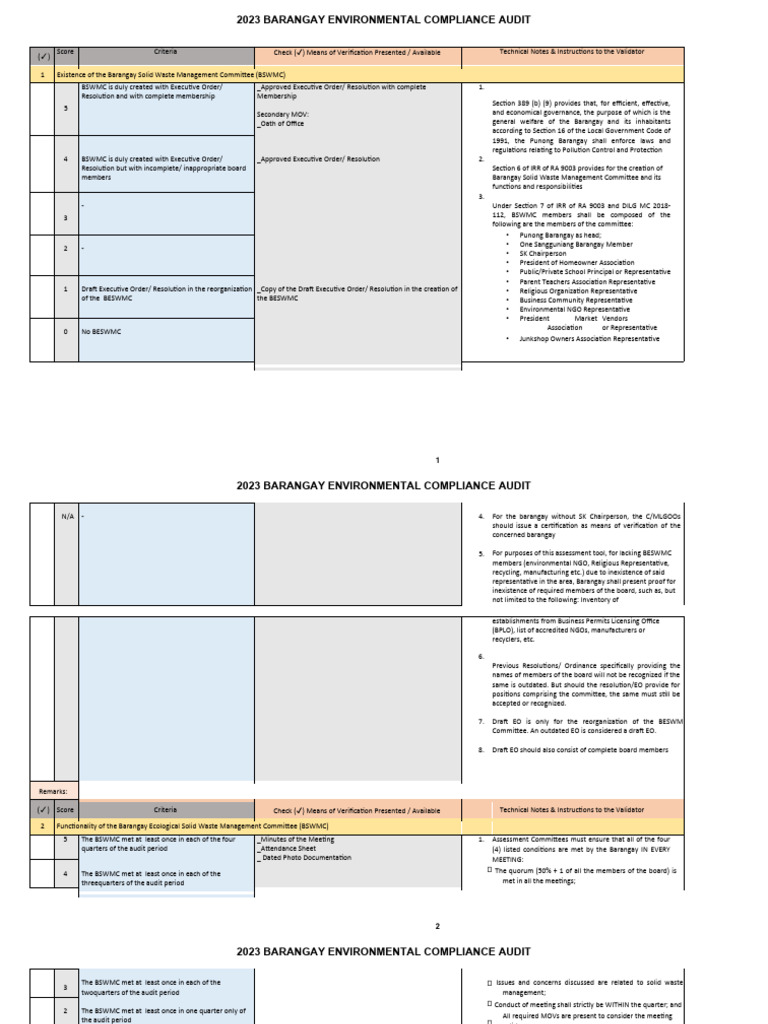FINAL - Annex B - BECA Indicators 2023 1 | PDF | Recycling | Audit