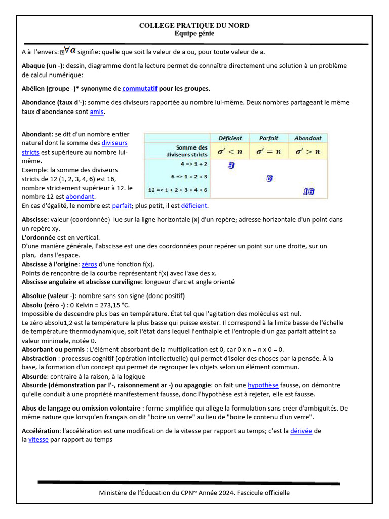 Lexique Mathématique Pratique 2024 | PDF | Angle | Fonction trigonométrique