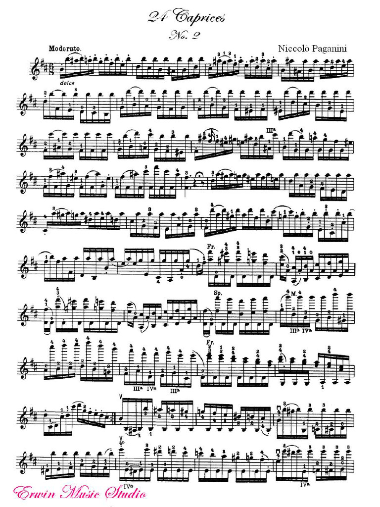 Niccolò Paganini, 24 Caprices No.2 | PDF