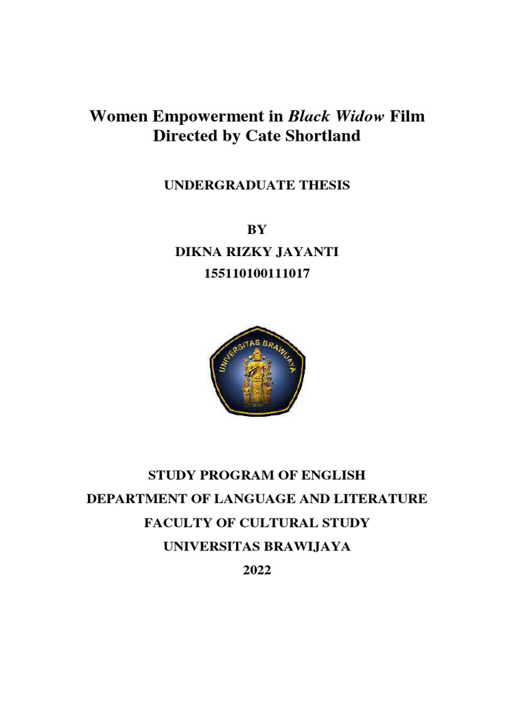 Women Empowerment in Black Widow Film Directed by Cate Shortland | PDF | Feminism | Gender Studies