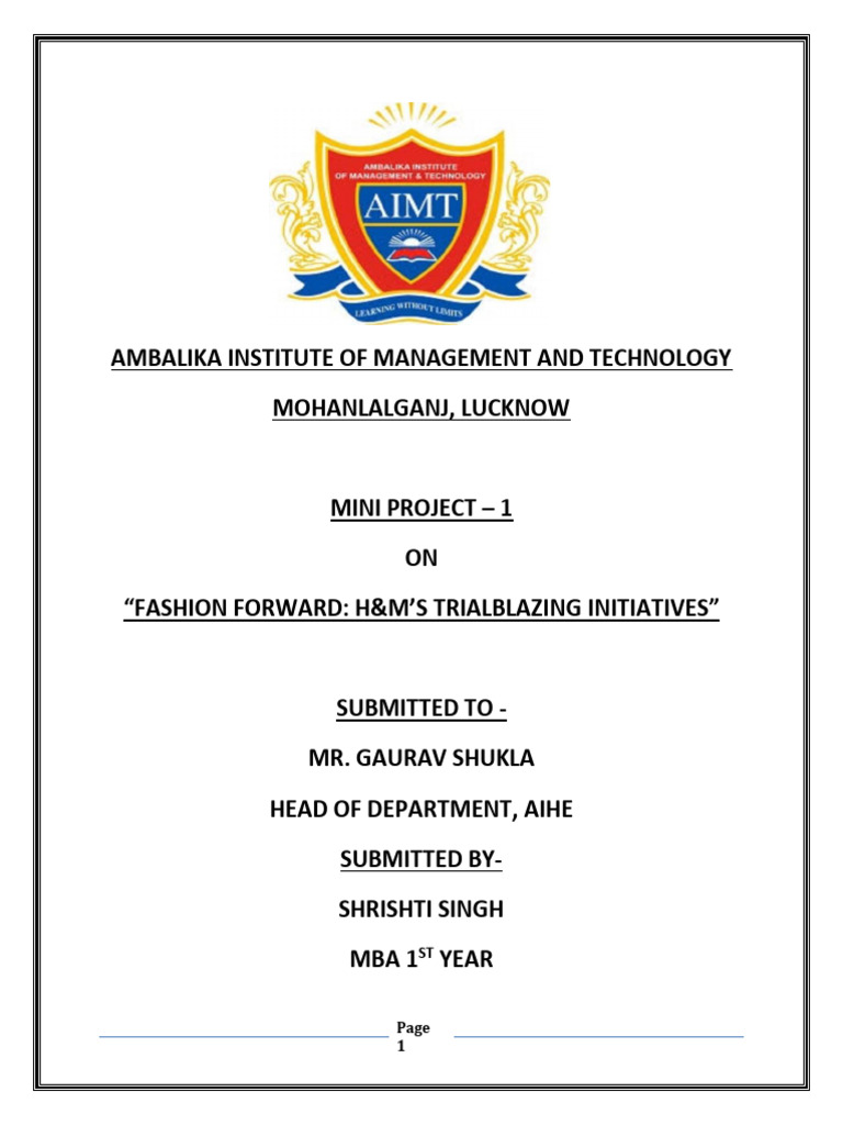 Mini Project 1 | PDF | Marketing | Fashion