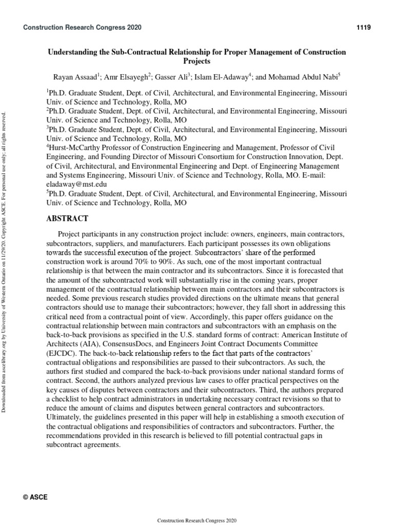 18 Understanding The SubContractual Relationship For Proper Management ...