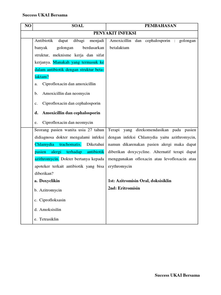 Soal Penyakit Infeksi-Tbc | PDF | Sains & Matematika