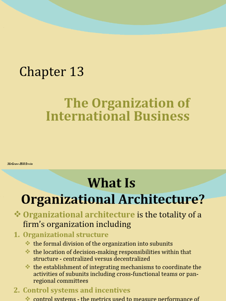 Chap013 - Revised - The Org of IB | PDF | Organizational Structure | Organizational Culture