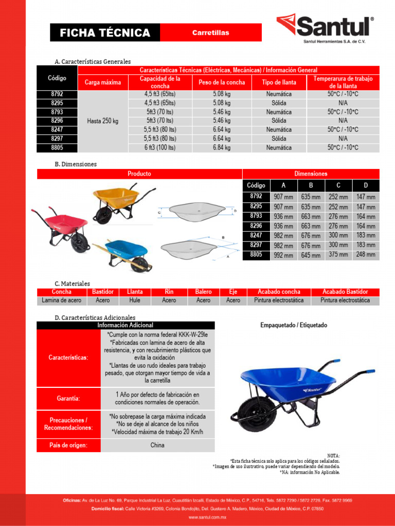 Carretillas Santul | PDF | Acero | Materiales