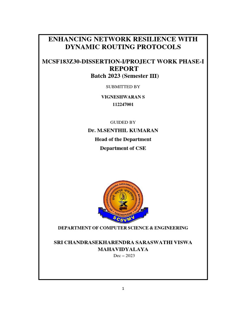 Report 3rdsem With Vigneshwaran M.E | PDF | Routing | Computer Network