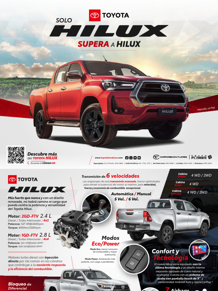 Folleto Hilux | PDF | Tracción en las cuatro ruedas | Bienes manufacturados