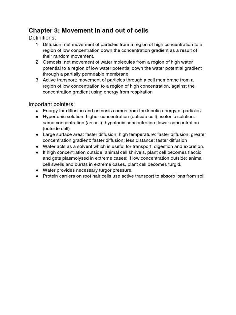 Chapter 3,4,5 Biology | PDF | Osmosis | Enzyme