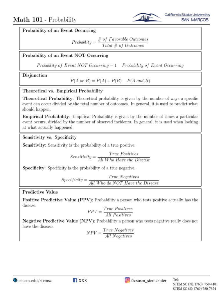 Math Probability | PDF | Sensitivity And Specificity | Mathematics