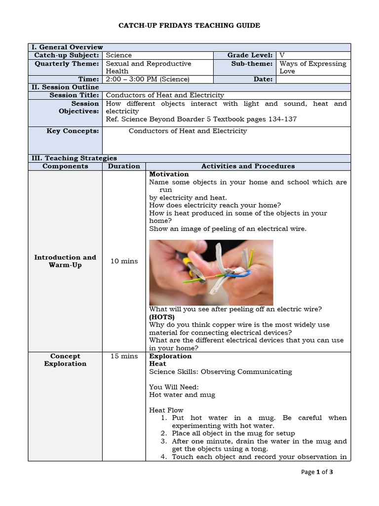 Grade5-Science-Health Ed - Catch-Up-Friday | PDF | Electricity